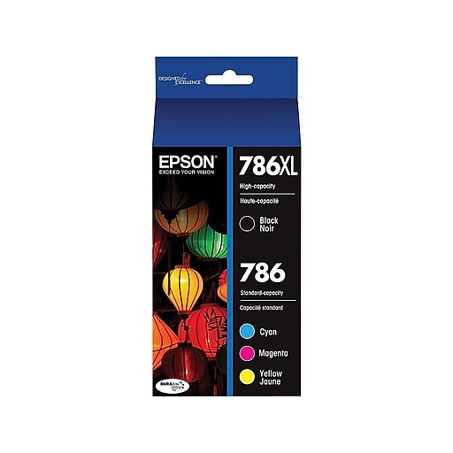 Epson T786XL/T786 Black High Yield and Cyan/Magenta/Yellow Standard ...