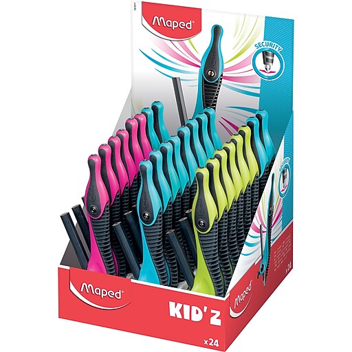 Maped Kid'Z Soft Grip Compass, Assorted Colors, 24/Pack (MAP191611 ...