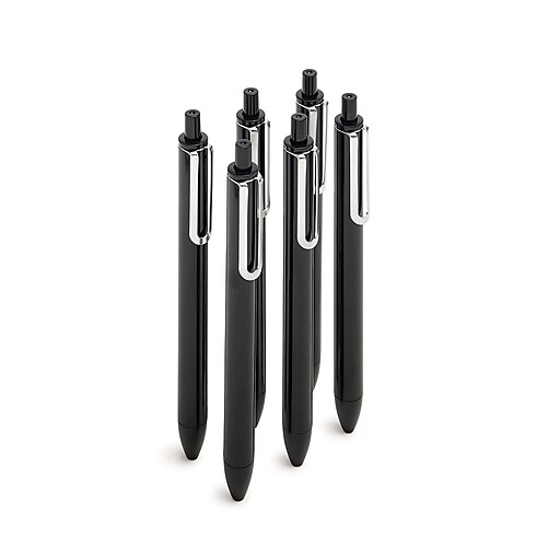 Poppin Black Retractable Gel Luxe Pen, Black Ink, Set of 100 (104509 ...