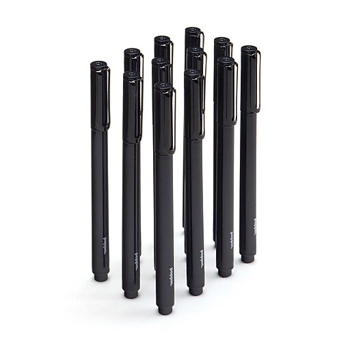 Poppin Black Signature Ballpoint Pen, Black Ink, Set of 100 (104600 ...