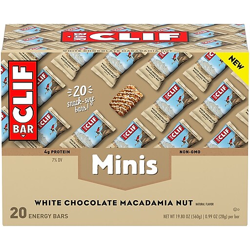 Clif Mini Energy Bars, White Chocolate Macadamia Nut, 1.0 oz., 20/Box ...