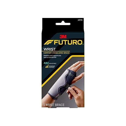 3M FUTURO Reversible Splint Wrist Brace, Adjustable, Black/Gray ...