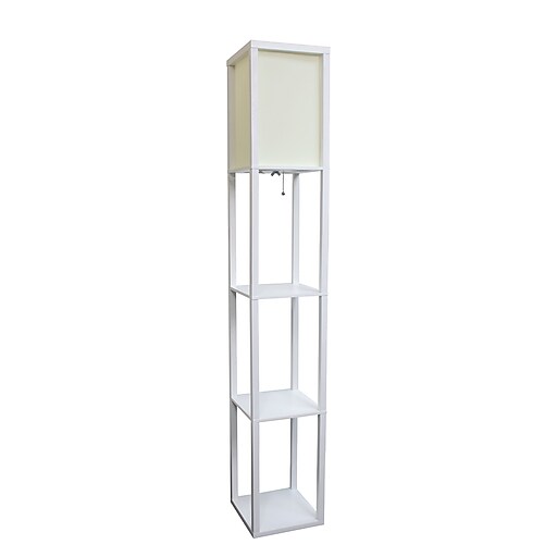 Simple Designs Incandescent Etagere Floor Lamp White Lf1014 Wht