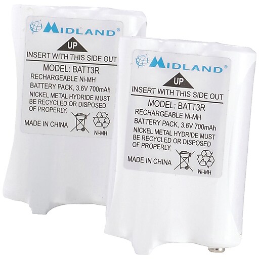 MIDLAND RADIO 2-Way Radio Rechargeable Battery Pack, 2/Pair (AVP14 ...