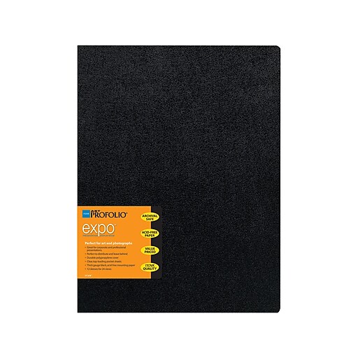 Art Profolio EXPO 11"W x 14"L Solid Cover Presentation Book, Black ...