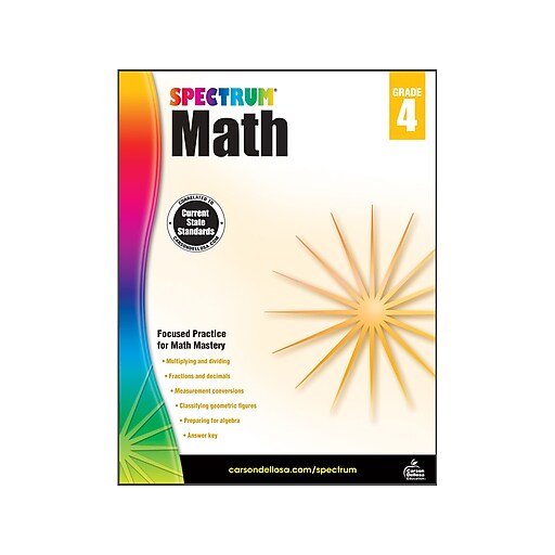 Spectrum Math Grade 4, Paperback Workbook (704564) | Staples