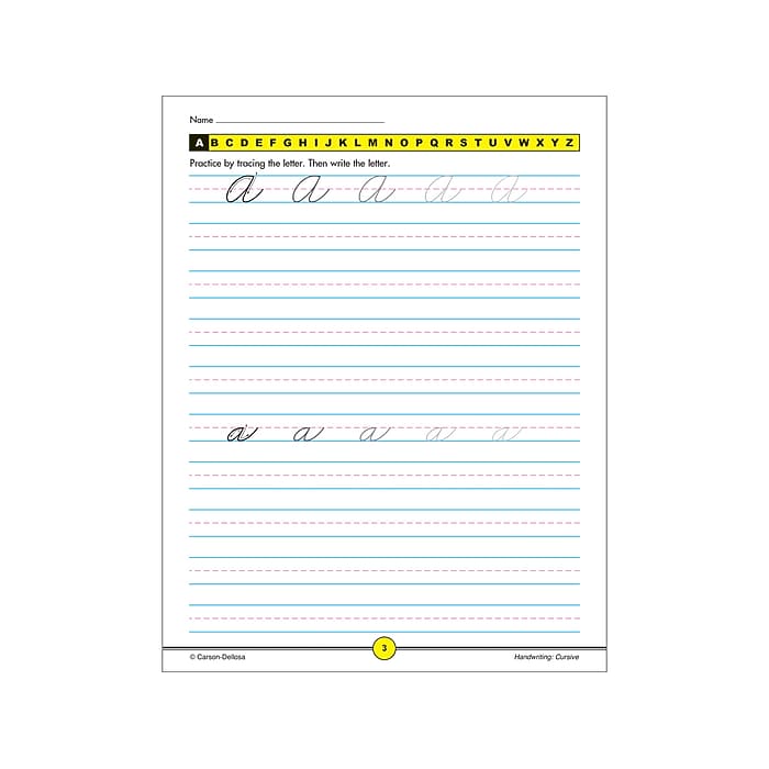 Cursive Writing Sheets For 3rd Grade Cursive Handwriting Worksheets