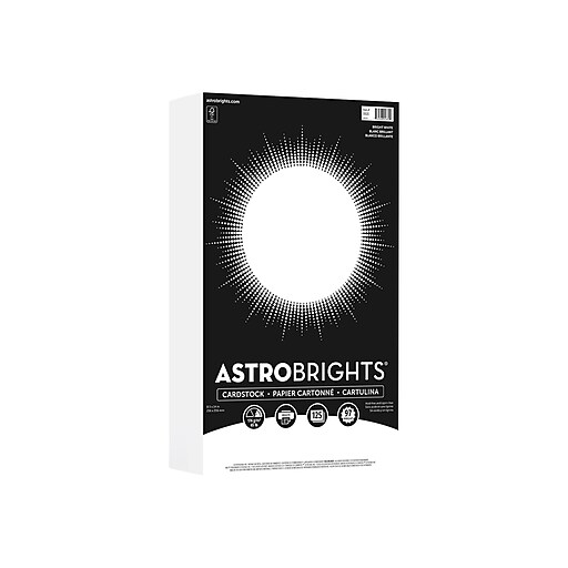Astrobrights Cardstock Paper, 65 lbs, 8.5" x 14", Bright White, 125 ...