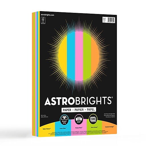 Astrobrights Colored Paper, 24 lbs., 8.5" x 11", Radiant Assortment ...
