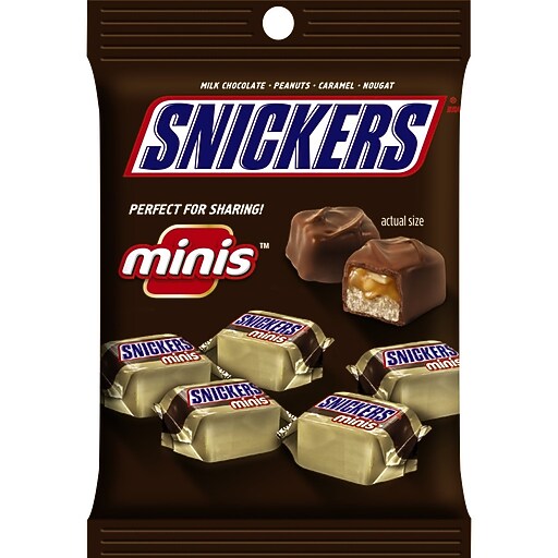 Snickers Minis Size Chocolate Candy Bars 4.4 oz Bag, 12/Pack (MMM01502 ...