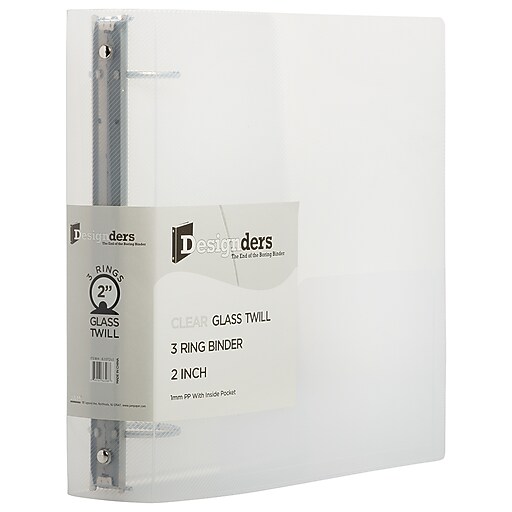 JAM Paper Designders 2" 3-Ring Flexible Poly Binders, Clear (820T2CL ...