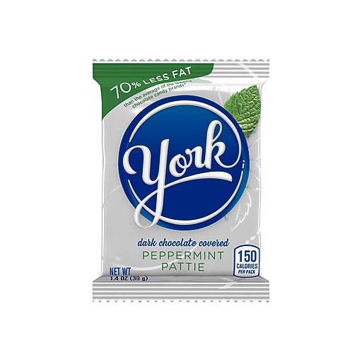 York Peppermint Patties Peppermint Dark Chocolate Candy Bar, 1.4 oz ...