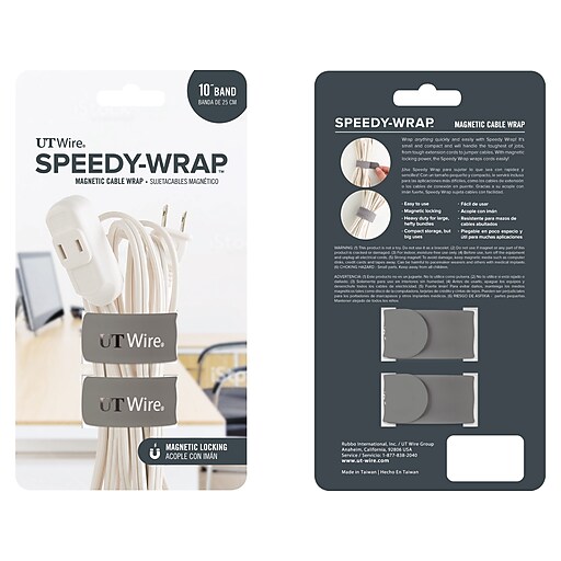 UT Wire Speedy Silicone Cable Wraps, 10", Gray, 2/Pack (UTW-SWM2-GY ...