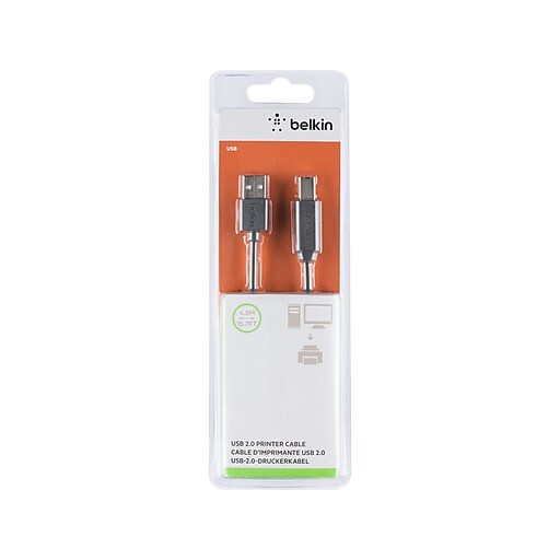 Belkin Premium 15.7' USB A Male/B Male, Black (F3U154BT4.8M) | Staples