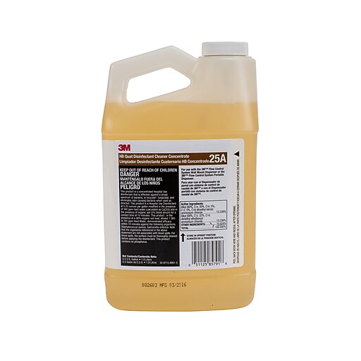 3M™ HB Quat Disinfectant Cleaner Concentrate 25A, 0.5 Gallon, 4/Case ...