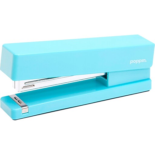 Poppin Desktop Stapler, 20-Sheet Capacity, Aqua (100160) | Staples