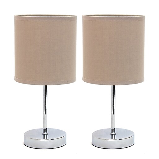 Simple Designs Incandescent Table Lamp Set, Grey (LT2007-GRY-2PK) | Staples