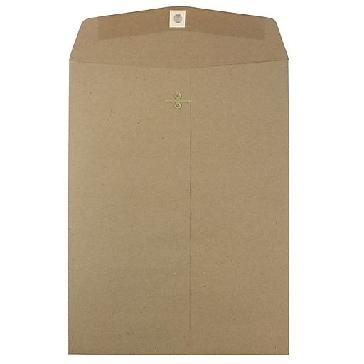 JAM Paper 9 x 12 Kraft Open End Catalog Envelopes with Clasp Closure ...