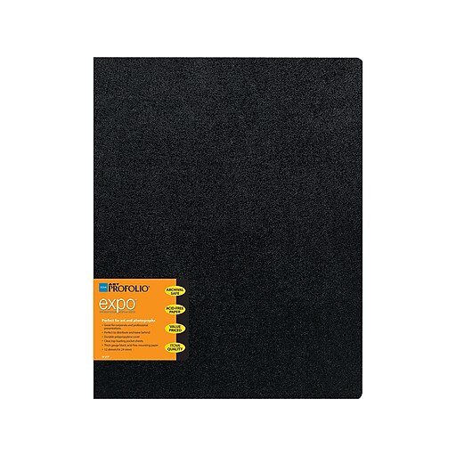 ART PROFOLIO EXPO 14"W x 17"L Solid Cover Presentation Book, Black ...
