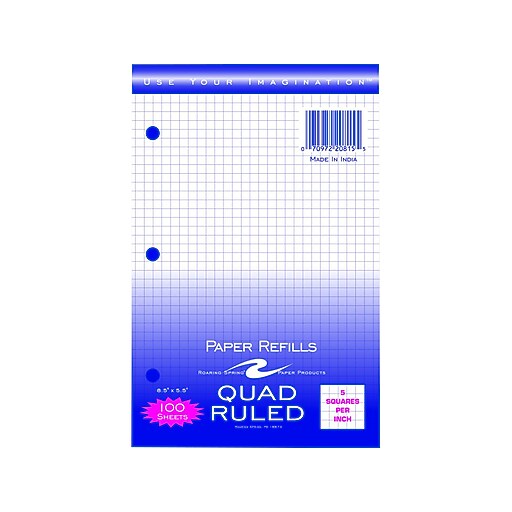 Roaring Spring Paper Products Graph Paper, 5.5" x 8.5", 3-Hole Punched ...