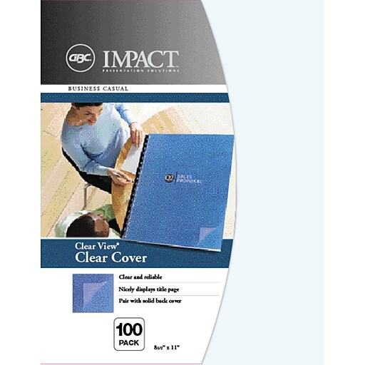 Swingline GBC Clear View Presentation Covers, Letter Size, Clear, 25 ...