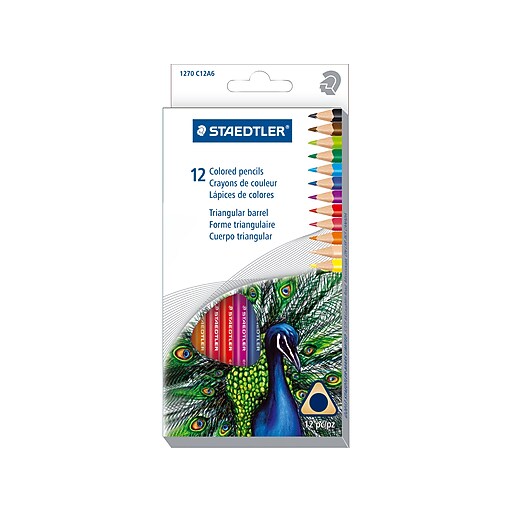 Staedtler Triangular Colored Pencils, Assorted Colors, 12/Pack (1270 ...