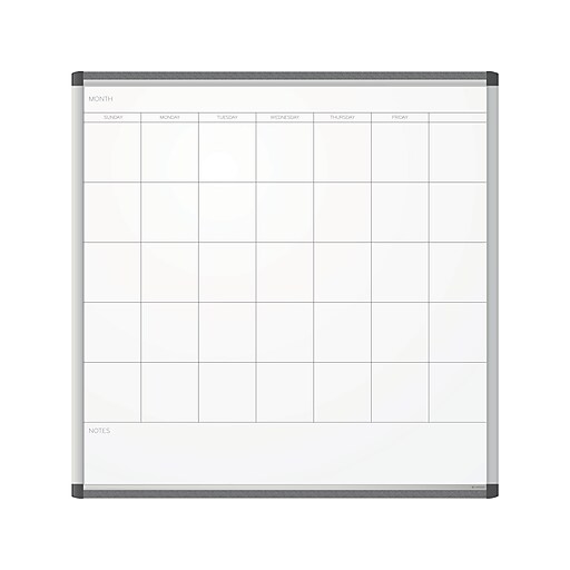 U Brands PINIT Steel Dry-Erase Whiteboard, Aluminum Frame, 3' x 3 ...