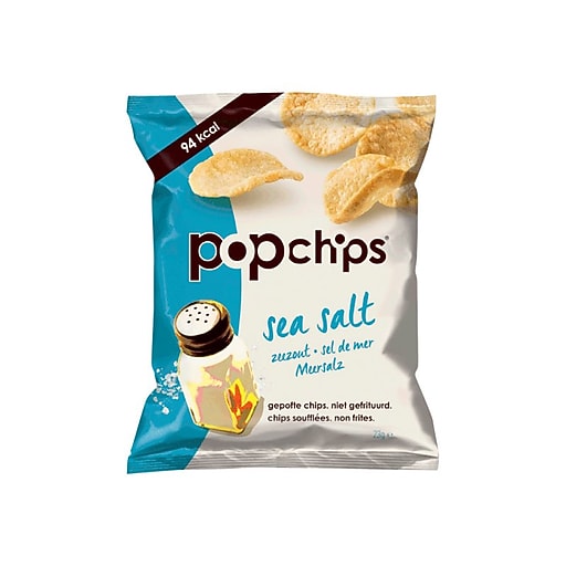 popchips Sea Salt Potato Chips, 0.8 oz., 24/Carton (SMC71100) | Staples
