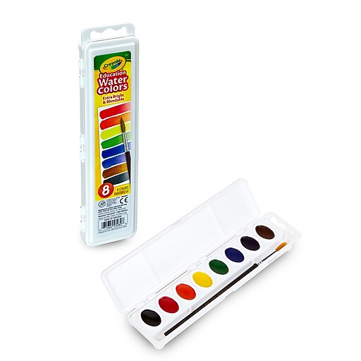 Crayola Oval-Pan Watercolor Mixing Set, Matte Finish, Assorted Colors ...