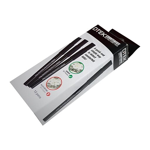 CONTROLTEK DTEK Counterfeit Pen, Black, Dozen (560507) | Staples