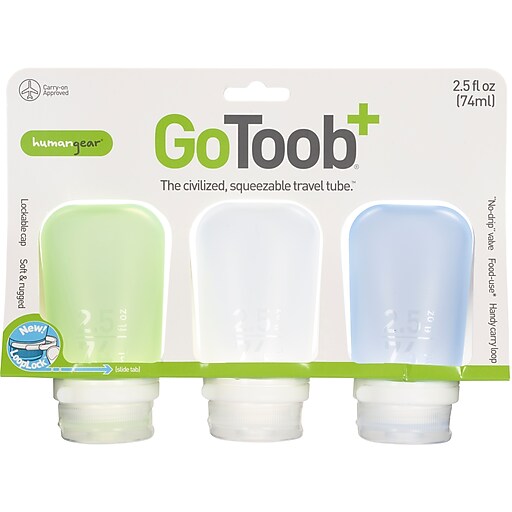 Humangear GoToob Silicone Travel Toiletry Tube, Assorted Colors (HG0184 ...
