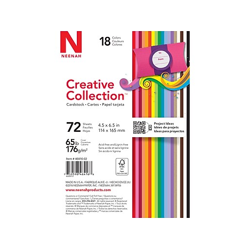 Neenah Paper Creative Collection Starter Cardstock Paper, 65 lbs., 4.5 ...
