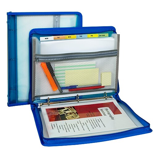 C-Line 1" 3-Ring Zipper Binders, Blue (CLI48115) | Staples