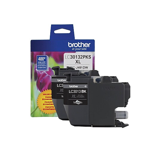 Brother LC3013BK Black High Yield Ink Cartridge, 2/Pack (LC30138PKS ...