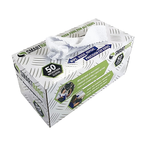 Monarch Brands SmartRags Microfiber Cleaning Rags, 12" x 12", White, 50 ...