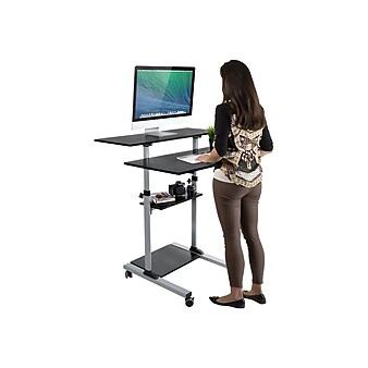 Mount-It! Height Adjustable Laminate/Steel Sit & Stand Desks | Staples