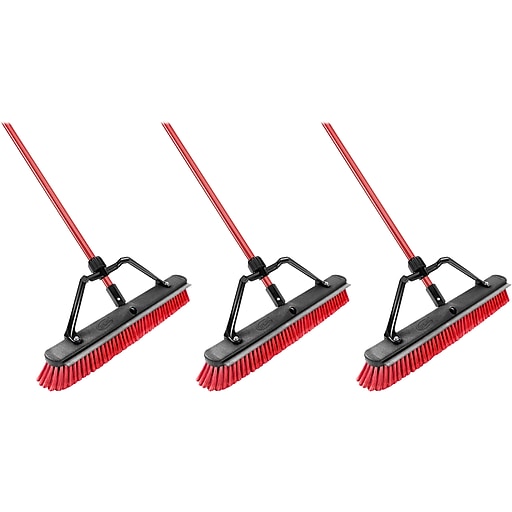 Libman Multi-surface 24" Push Broom, Red, 3/Pack (1230003) | Staples