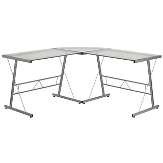 Staples glass computer desk store