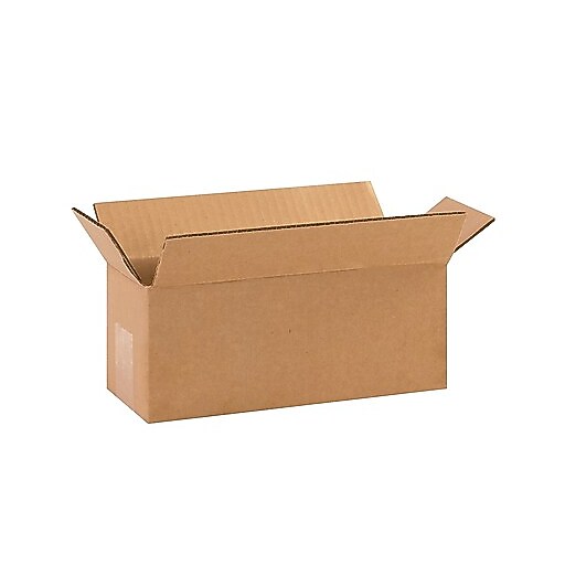 10" x 4" x 4"'' Shipping Boxes, 32 ECT, Brown, 25 /Bundle (1044) | Staples