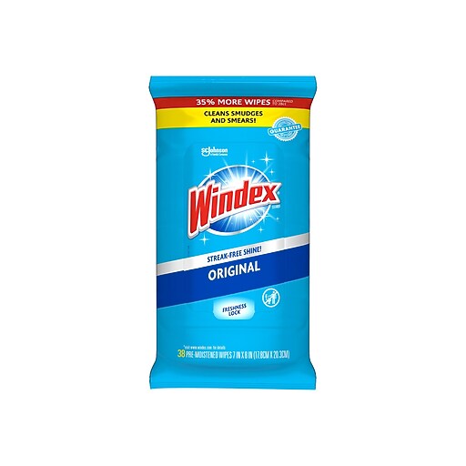 Windex Window and Glass Wipes, Original, 38/Pack (319251) | Staples
