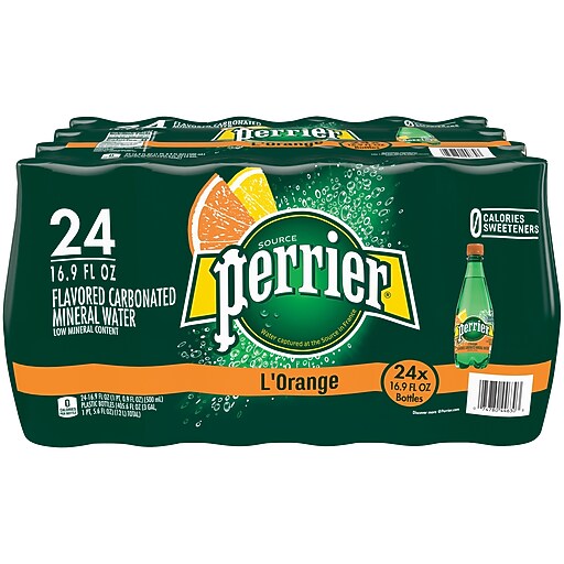 Perrier Lemon Orange Sparkling Mineral Water, 16.9 oz., 24/Carton ...