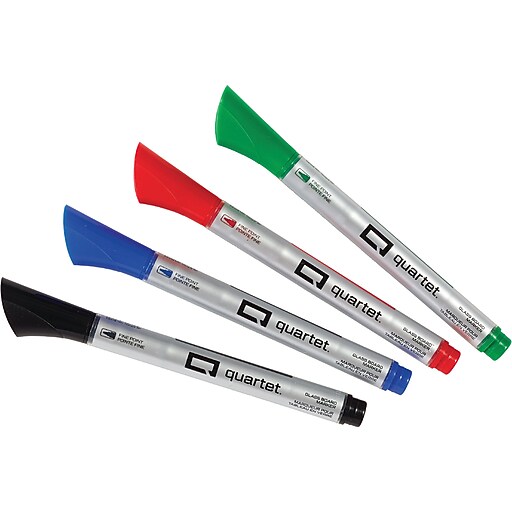 Quartet Premium Dry Erase Markers, Fine Tip, Assorted, 4/Pack (79555 ...