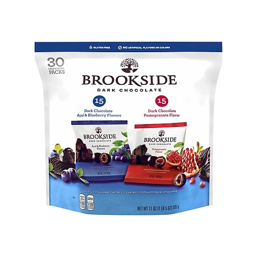 Brookside Dark Chocolate, Acai and Blueberry/Pomegranate, 21 Oz., 30 ...