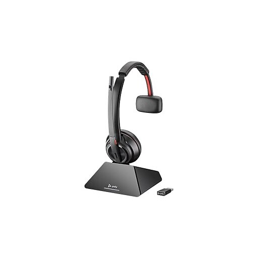 Poly Savi 8210 UC Wireless Mono Headset, Over-the-Head, Black (77T29AA# ...