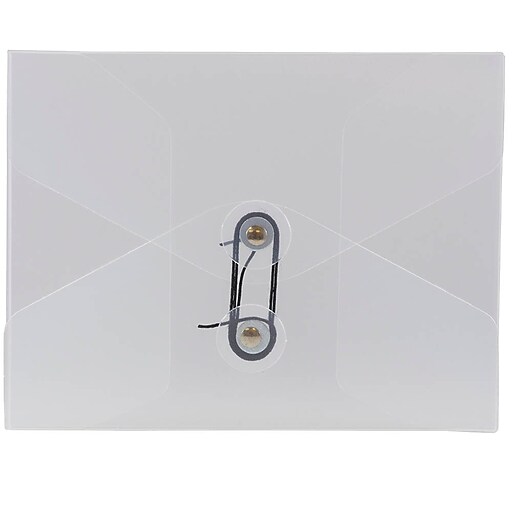 JAM Paper Plastic Portfolio Case with Drawstring Closure, Clear Frost ...