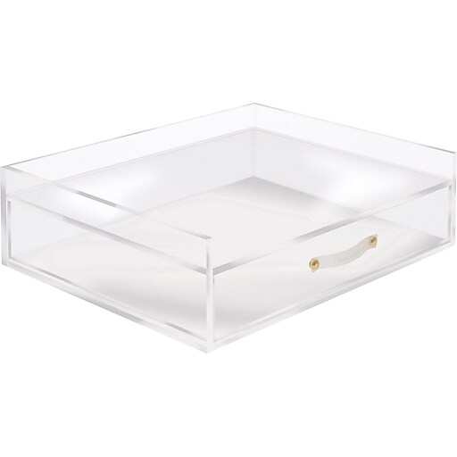 Russell+Hazel Bloc Inbox+Drawer, Clear Acrylic with Gold-Toned Hardware ...