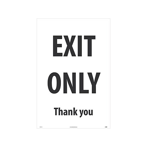 National Marker A-Frame Sign, "Exit Only," 36" x 24", White/Black ...