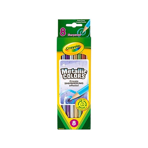 Crayola Metallic Colors Colored Pencils, Assorted Metallic Colors, 8 ...