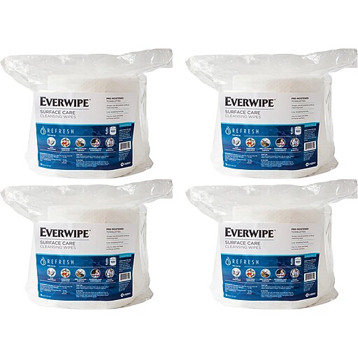 Everwipe Cleaning and Deodorizing Wipes, 900/Bag, 4 Bags/Carton 3600 ...