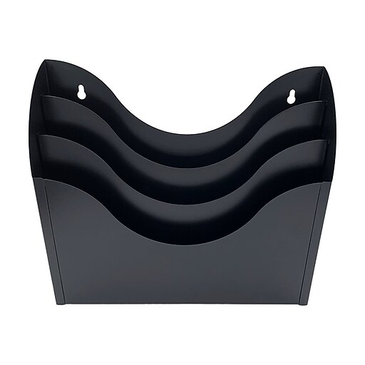 Huron 3-Compartment Steel Wall Sorter, Black (HASZ0184) | Staples